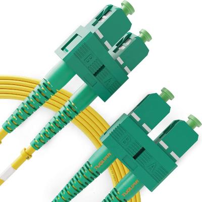 China SC APC Duplex Single Mode Fiber Optic Patch Cord 1M Length Low Insertion Loss ≤0.3dB for sale