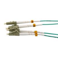 China FTTH OM3 LC-LC-UPC 3mm 1m Duplex Fiber Optic Patch Cord LSZH for sale