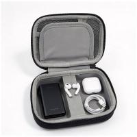 China Waterproof Small Headphone Earbud Carrying Storage Pouch Black Eva Mini Earphone Charging Case With Zipper Custom for sale