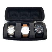 China Custom PU Leather EVA Watch Travel Case 3.5x3.5x8.5 Inch 6mm Thick Foam Insert for sale