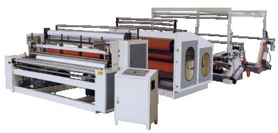 China Toilet / JRT / Kitchen Towel Rewinding Machine High Speed Tissue Rewinder With Glue Lamination Unit for sale