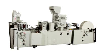 China Automatic Paper Pocket Tissue Folding Machine 550pcs/min 380V with 2 Color Flexo Printing for sale