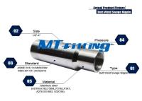 China PED Forged High Pressure Pipe Fittings , F304 Stainless Steel Butt Welded Threaded Swage Nipple for sale