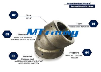 China ASME B16.11 F316H / 316L Forged High Pressure Pipe Fittings / Stainless Steel Elbow for sale