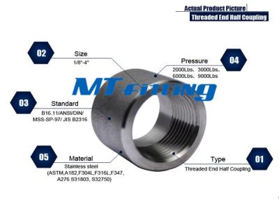 China ASME B16.11 F11 / F22 Stainless Steel Socket Welded / Threaded  Boss 2000LBS For Connection for sale
