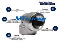 China ASTM A182 / A105 Forged High Pressure Pipe Fittings , Stainless Steel 90 Degree Elbow for sale