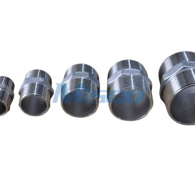 China ASTM A351 304 316 Hex Pipe Nipple 150 Thread Connection Casting Pipe Fittings A351M for sale