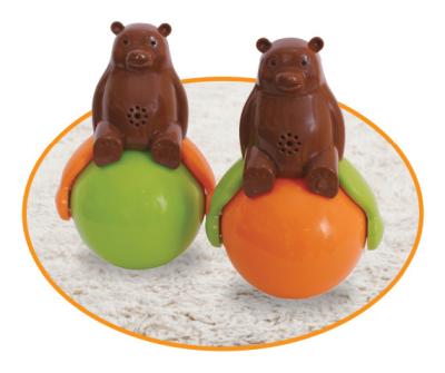 China Speakers Tumbler Cute Pet Toys Sound And Light Ball Bear 4.2V With Led Light for sale