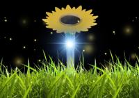 China Artificial flower solar ultrasonic mice repeller sonic wave durable anti snake device for sale