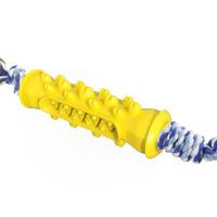 China Factory Direct Sale With Rope Single Serrated Molar Stick Pet Dog Teeth Cleaning Dog Training Toy for sale