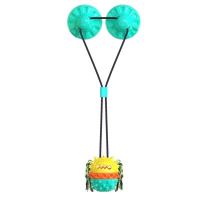 China A Style Reinforced Sucker Rope Ball Dog Toy Bright Yellow Lake Blue for sale