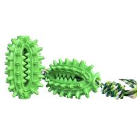 China Pet Supply Wholesale Dogs Toothbrush Cleaning Durable Pet Chew Toy With Rope Molar Ball for sale