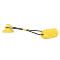 China Durable Bite Resistant Dog Tug Pull Rope Toy Corn Suction Cup Puppy Toys Dogs Supplies Pet Molar Ball New Material Toothbrush for sale