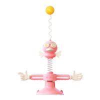 China New Wholesale Cat Toys Dropshipping Funny Pet Training Tool Rotating Cat Kitten Toy Interactive Feather Ball Cat Spring Toys for sale