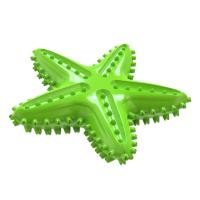 China Natural Rubber New Design Starfish Shape Dog Chew Toy Dental Cleaning Toothbrush Squeaky Toy Yellow Green Blue for sale