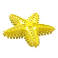 China Natural Rubber New Design Starfish Shape Dog Chew Toy Dental Cleaning Toothbrush Squeaky Toy Yellow Green Blue for sale