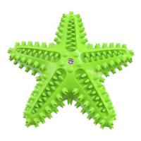 China Natural Rubber New Design Starfish Shape Dog Chew Toy Dental Cleaning Toothbrush Squeaky Toy Yellow Green Blue for sale