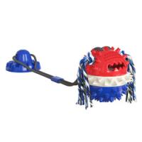 China New Series Cleaning Teeth Extra Durable Pet Interactive Chewing Biting Dog Toy Suction Cup With Rope for sale