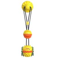 China Powerful Double Sucker Dog Toy Molar Dog Supplies Bite Resistant Ball for sale