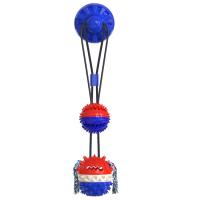 China Powerful Double Sucker Dog Toy Molar Dog Supplies Bite Resistant Ball for sale