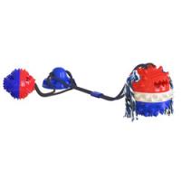 China Powerful Double Sucker Dog Toy Molar Dog Supplies Bite Resistant Ball for sale