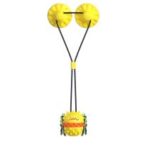 China Multifunctional Interactive Pet Leak Food Toys Strong Pet Molar Chew Toy Ball With Double Suction Cups for sale