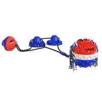 China Hot Sale Molar Bite Resistant Double Suction Cup Dog Chew Rope Ball Pull Toy for sale