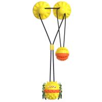 China Hot Sale Molar Bite Resistant Double Suction Cup Dog Chew Rope Ball Pull Toy for sale