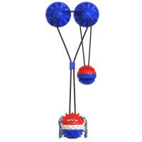 China Hot Sale Molar Bite Resistant Double Suction Cup Dog Chew Rope Ball Pull Toy for sale