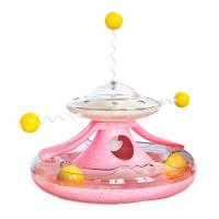 China Wholesale Cat Turntable Track Ball Windmill Leaking Food Cat Toy Funny Cat Stick for sale