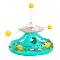 China Wholesale Cat Turntable Track Ball Windmill Leaking Food Cat Toy Funny Cat Stick for sale