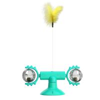 China Wholesale Interactive Bulk Turntable Windmill Cat Catnip Toy Feather Teaser Scratcher Pet Cat Toys for sale