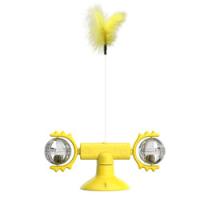 China Wholesale Interactive Bulk Turntable Windmill Cat Catnip Toy Feather Teaser Scratcher Pet Cat Toys for sale