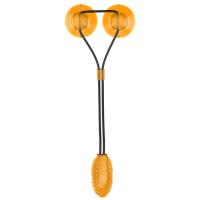 China Indestructible Rubber Dog Treat Ball Bite-resistant Double Sucker Chew Toy Dog Pet Toys With 2 Suction Cup Rope for sale