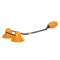China Indestructible Rubber Dog Treat Ball Bite-resistant Double Sucker Chew Toy Dog Pet Toys With 2 Suction Cup Rope for sale