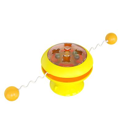 China Wholesale Pet Cat Toys Catnip Spinning Ball Toy Turntable Bite Resistant Toy Ball Interactive Cat Rod Wire Cat Supplies for sale