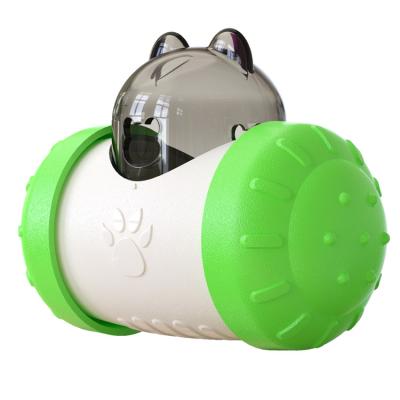 China Hot Selling Non Electrified Pet Food Leaker Educational Pet Interactive Toy Swing Bear Tumbler Pet Food Spiller for sale