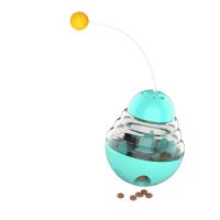 China Slow feeder tumbler interactive plaything with cat stick cat turntable leaking food teasing ball cat pet toy for sale