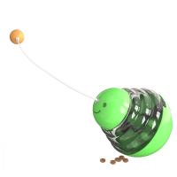 China Slow feeder tumbler interactive plaything with cat stick cat turntable leaking food teasing ball cat pet toy for sale