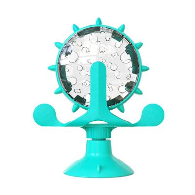 China 2021 Interesting New Product Cat Snack Dispenser Interactive Small Pet Toy Leaking Supply Windmill Kitten Feeder for sale