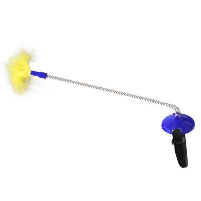 China Wholesale Adjustable Pet Interactive Toy Funny Pet Wand Teasing Cat Stick Cat Teaser Stick With Spring Rod for sale