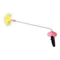China Wholesale Adjustable Pet Interactive Toy Funny Pet Wand Teasing Cat Stick Cat Teaser Stick With Spring Rod for sale