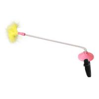 China Wholesale Adjustable Pet Interactive Toy Funny Pet Wand Teasing Cat Stick Cat Teaser Stick With Spring Rod for sale