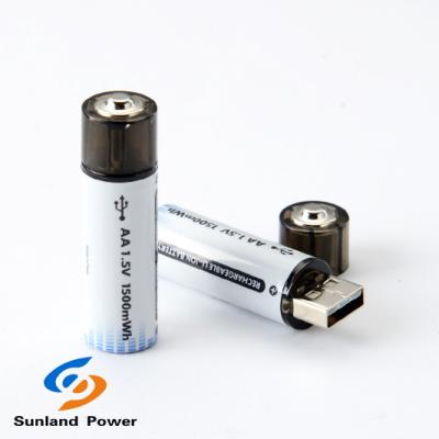 China Rechargeable 1.5V AA Lithium Ion Battery With USB Type C Connector for sale