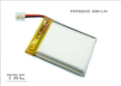 China Soft Pack 3.2V LiFePO4 Battery With Connector 70160220 20Ah for Solar Power for sale