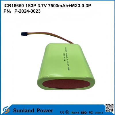 China CR18650 1S3P 3.7V 7500mAh+MX3.0-3P-UL2054 BATTERY for sale