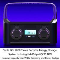 China Circle Life 2000 Times Portable Energy Storage System Including Usb Output QC30 18W Nominal Capacity 1024W48V Providing and Power Backup for sale