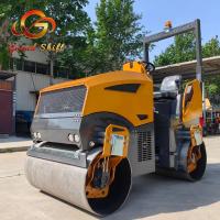 China Articulated Double Drum Vibratory Roller Vertical Vibration 40kn Excitation Force Adjustable Folding Handle for sale