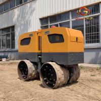 China Remote Control Double Drum Sheepfoot Vibratory Roller Hydraulic Trench Roller Compaction Professional for sale
