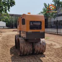 China Remote Control Double Drum Sheepfoot Vibratory Roller Hydraulic Trench Roller Compaction Professional for sale